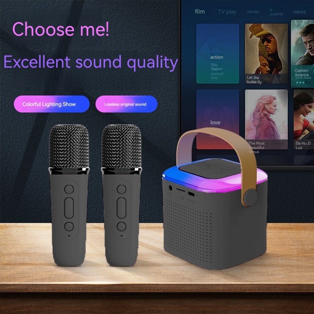 Wireless Karaoke Speaker With Wireless Microphone BLUETOOTH SPEAKER Family KTV BLUETOOTH Easily ...