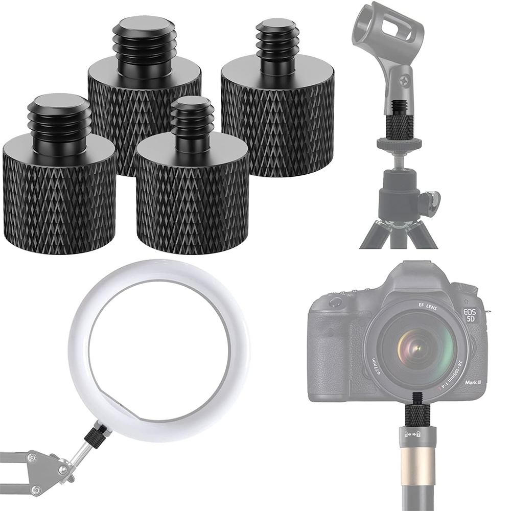 Mic Stand Adapter 1/4 to 3/8 Tripod Screw Adapter 4 Pcs 1/4 Male to 3/8 ...