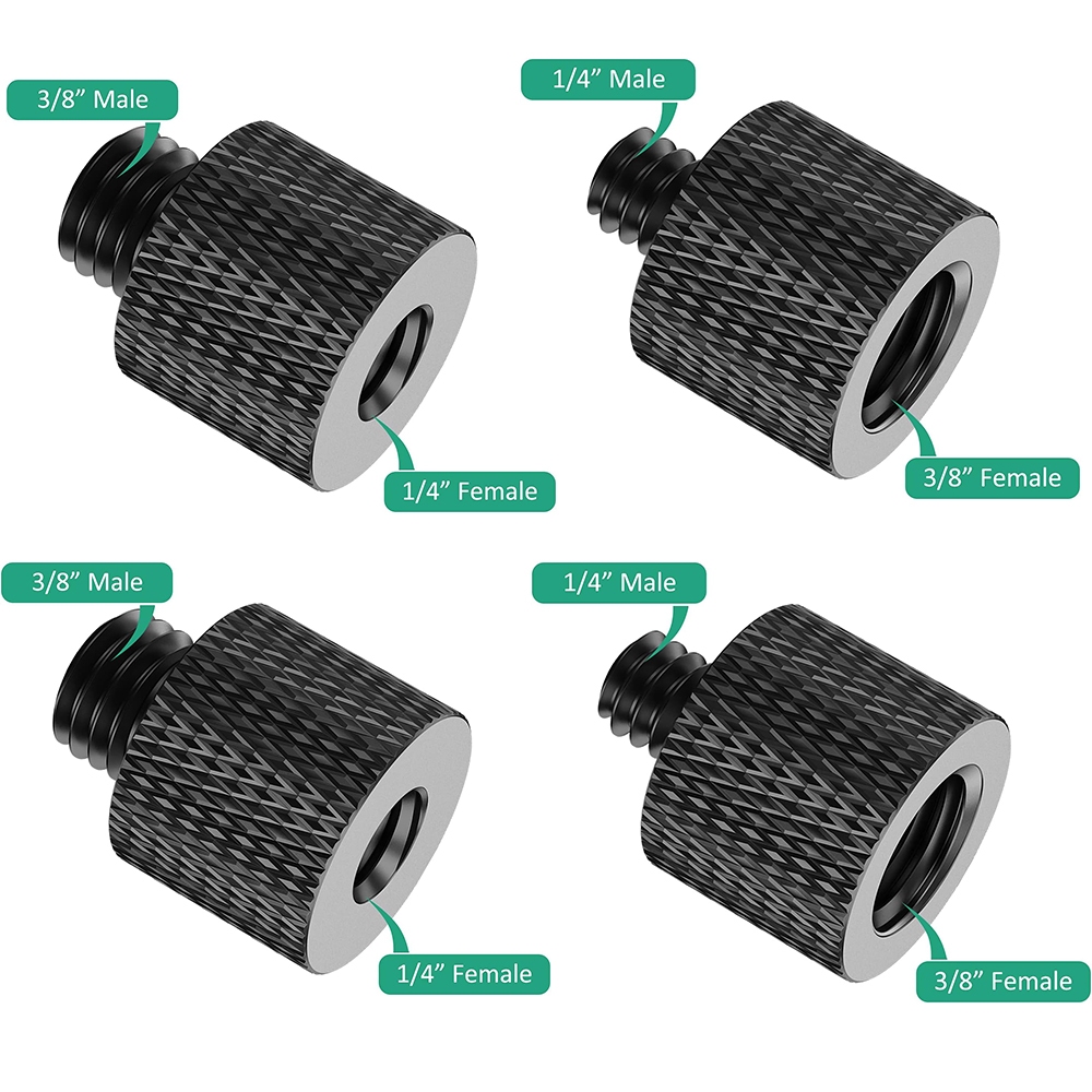 4 Pieces Mic Screw Adapter, 3/8 to 1/4 Camera Screw Tripod ...