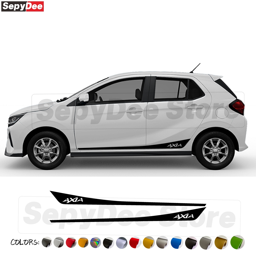 2Pcs For Perodua Axia 2014-2023 Car Body Door Side Stripes Skirt ...
