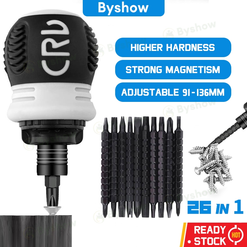 【Byshow】Malaysia In Stock 26 in 1 Ratchet Screwdriver Set Magnetic Dual ...