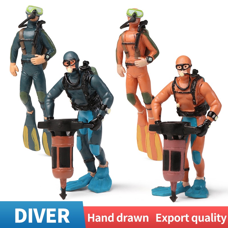 Simulation Underwater Miniatures Ocean Diving Diver Figure Doll Diving ...