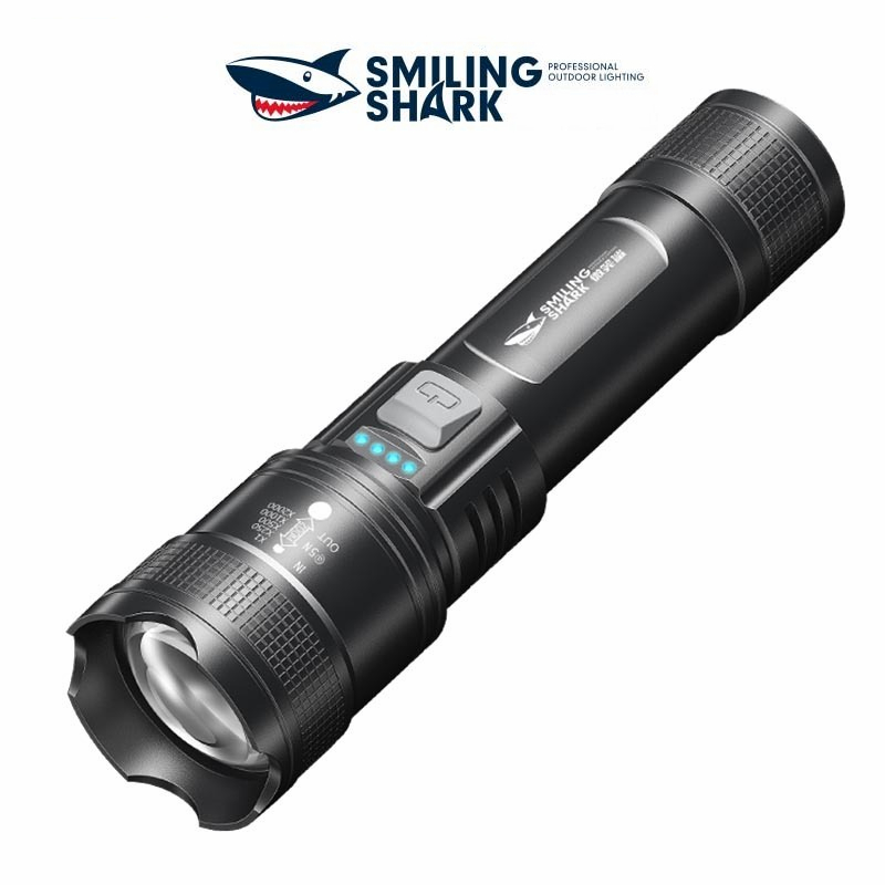 Smiling Shark SD1029 Torch Light Super Bright Rechargeable Flashlight ...