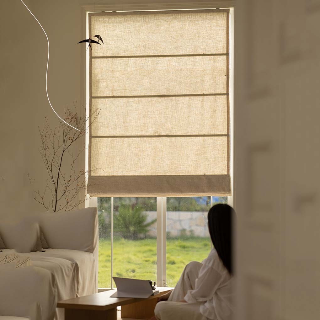 (Support Customize 5-7days)Roman Shades Cross-Hatched Modern Fabric ...