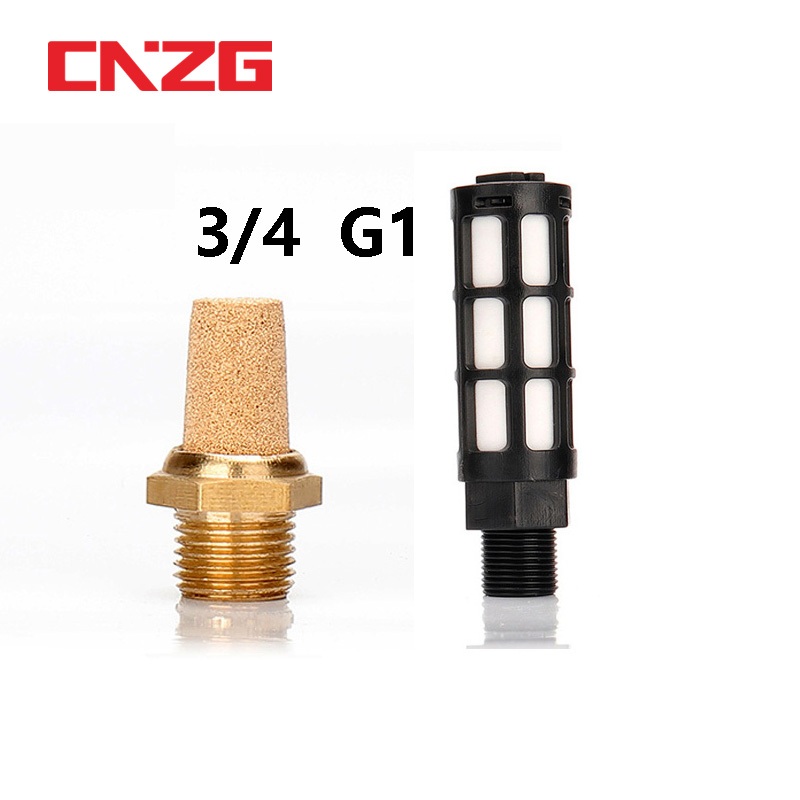 BSP Thread 3/4 and G1 Pneumatic Exhaust Muffler In Plastic and Brass ...