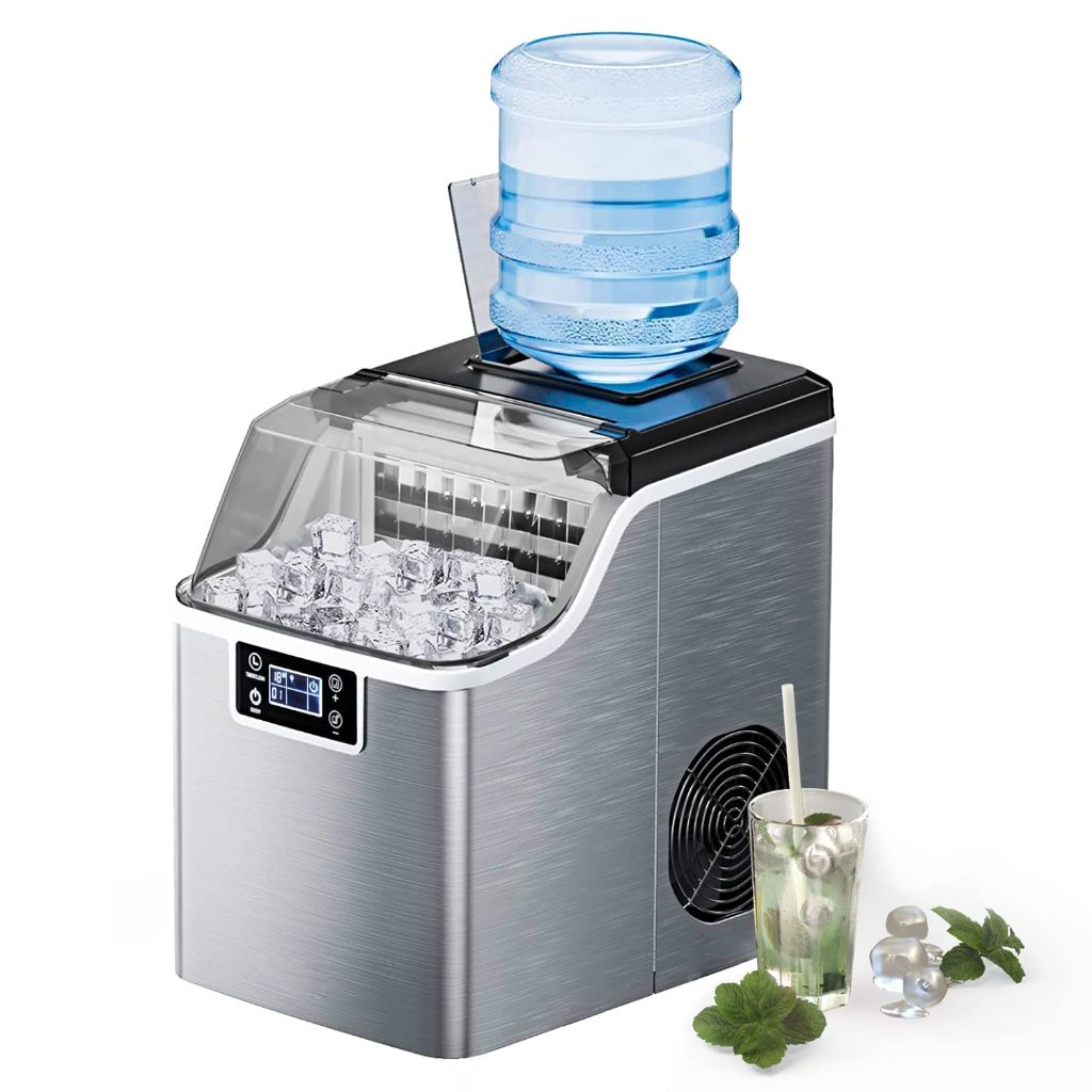 Countertop Ice Maker Machine, 40 Lbs/24H, 24 Pcs/13 Mins, 2 Ways to Add ...