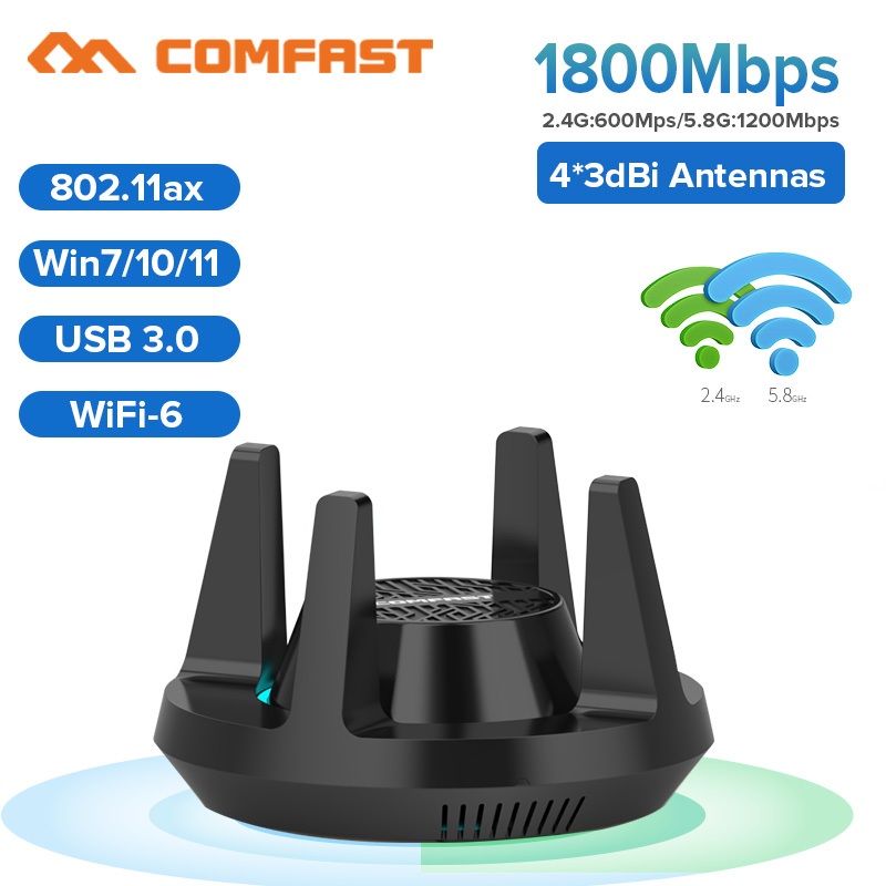 Powerful CF-959AX WiFi 6 USB Adapter 2.4G & 5G AX1800 High Speed ...