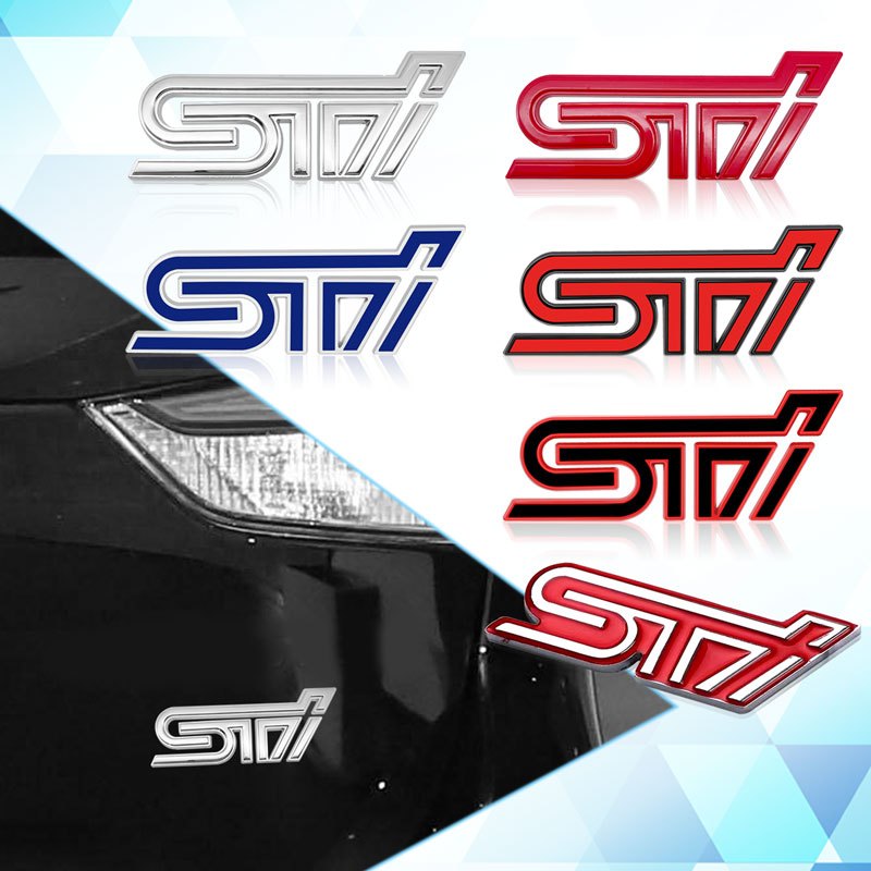 STI Emblem 3D Metal Car Stickers Front Grille Rear Trunk Badge for ...