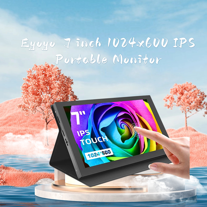 7 inch 1024x600 IPS Portable Monitor, 5-Points Capacitive Touchscreen ...