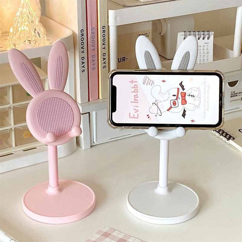 Adjustable Rabbit Liftable Phone Stand Desktop Cartoon Bunny Tablet ...
