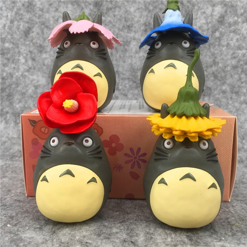 4Pcs/Set 5cm Ghibli Miyazaki Hayao Anime My Neighbor Totoro Figure ...