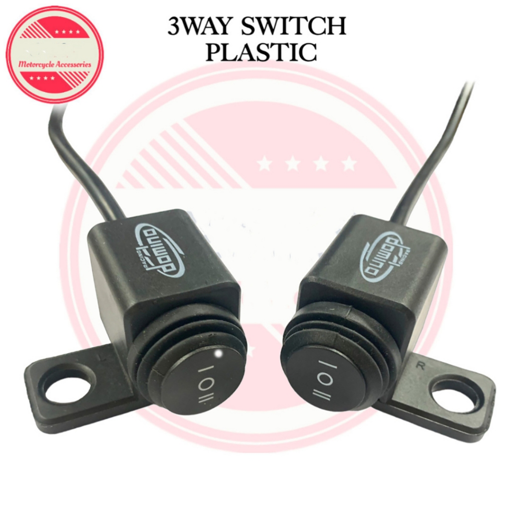DOMINO UNIVERSAL 3 WAY SWITCH MOTORCYCLE / WATERPROOF MIRROR MOUNT MINI ...