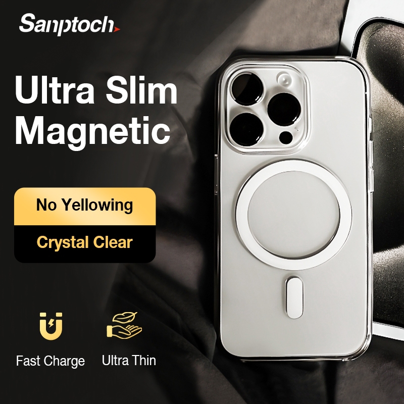 【Ultra Slim】Sanptoch For Magnetic Crystal Clear Phone Case For iPhone ...