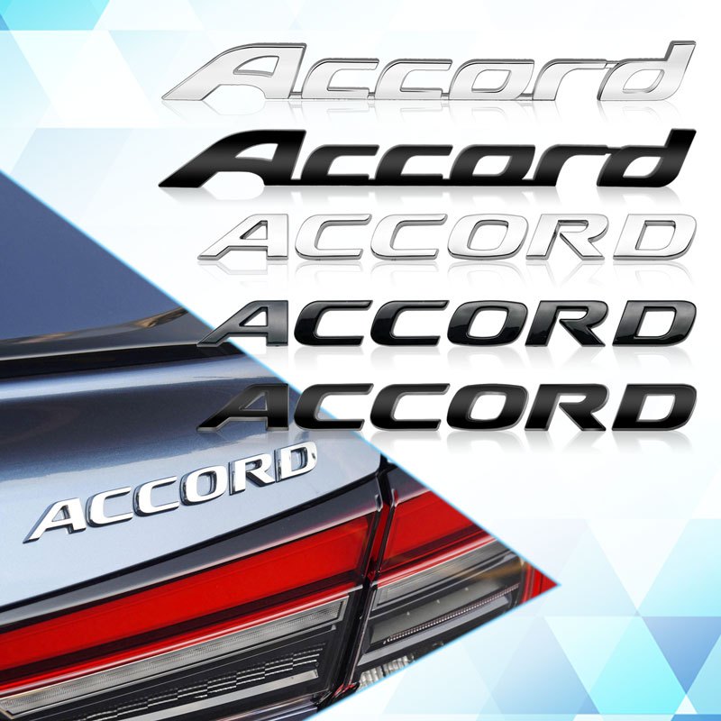 Auto ABS Accord Letter Logo Car Side Fender Rear Trunk Emblem Decal Car ...