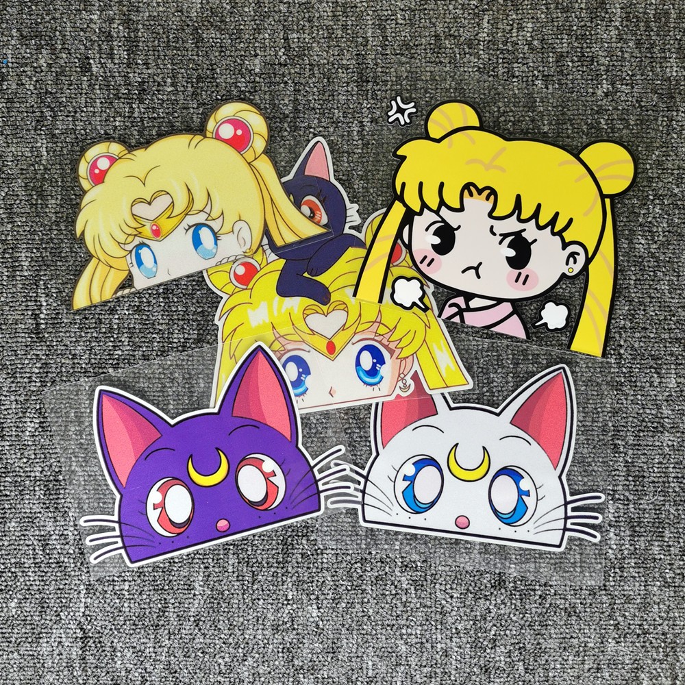 Car Stickers Sailor Moon Tsukino Usagi Cartoon Cute Lovely Reflective ...