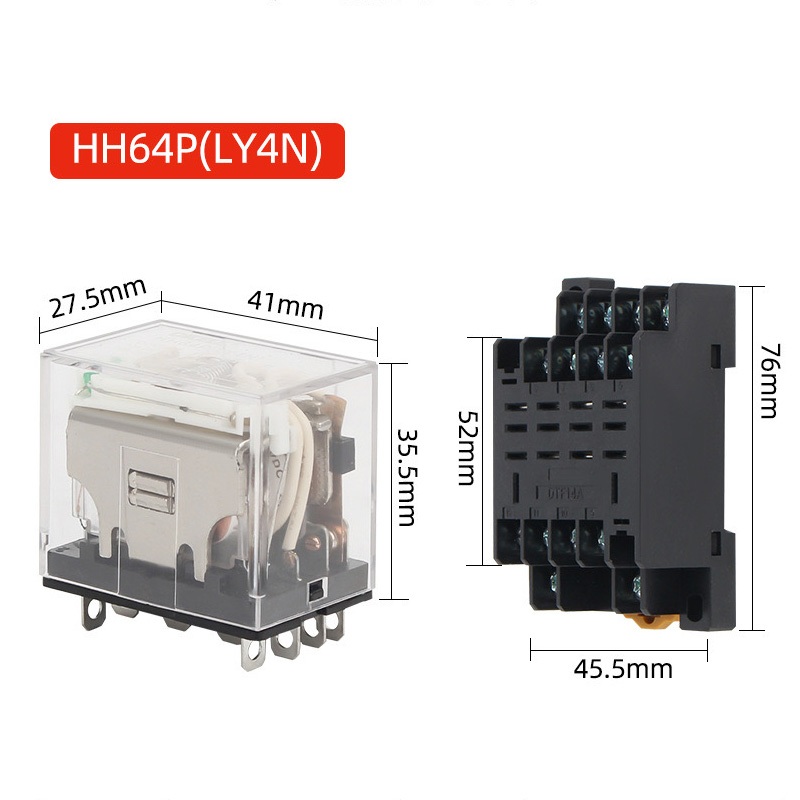 Intermediate Relay HH64P LY4NJ 10A Small Electromagnetic Relay ...