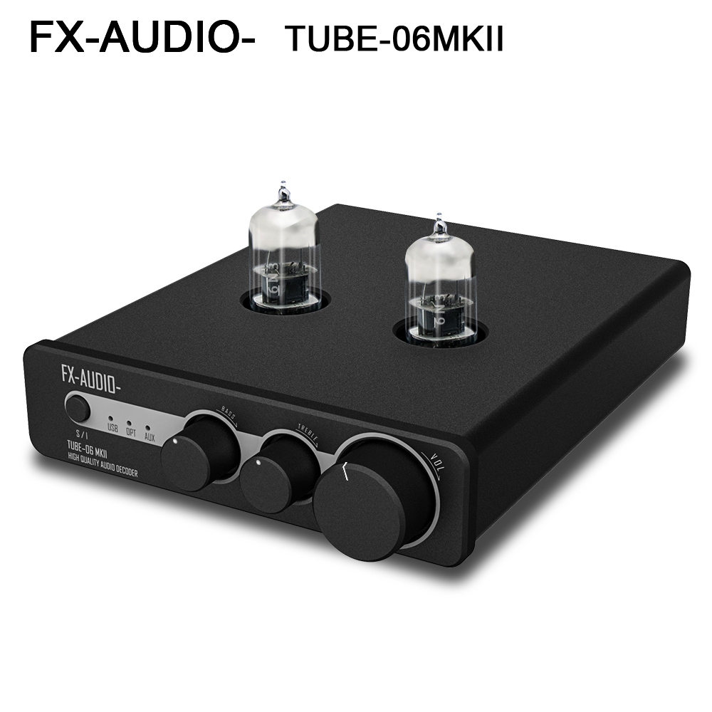 FX-AUDIO- TUBE-06MKII Tube Preamplifier USB DAC ES9018K2M Tube 6N3 Pre ...