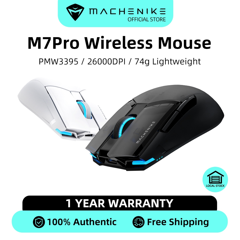 Machenike M7 Pro Gaming Mouse PAW3395 ,PAW3104 Dual Mode Wireless Mouse Ultra-lightweight Gaming ...