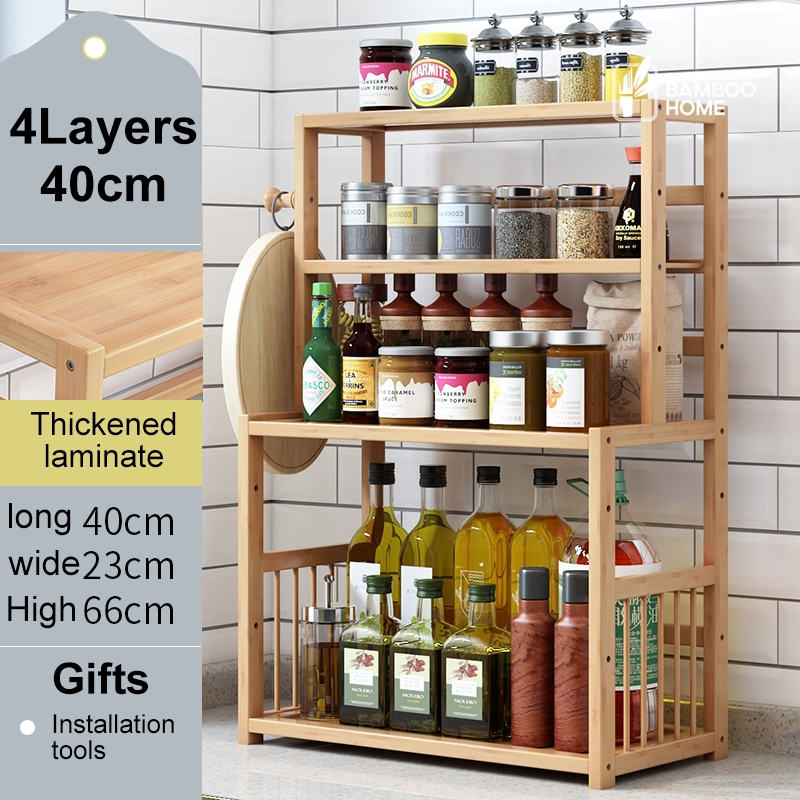 Wooden Kitchen Organizer Rack Kitchen Spice Rack Rak Kitchen Shelf Rak ...