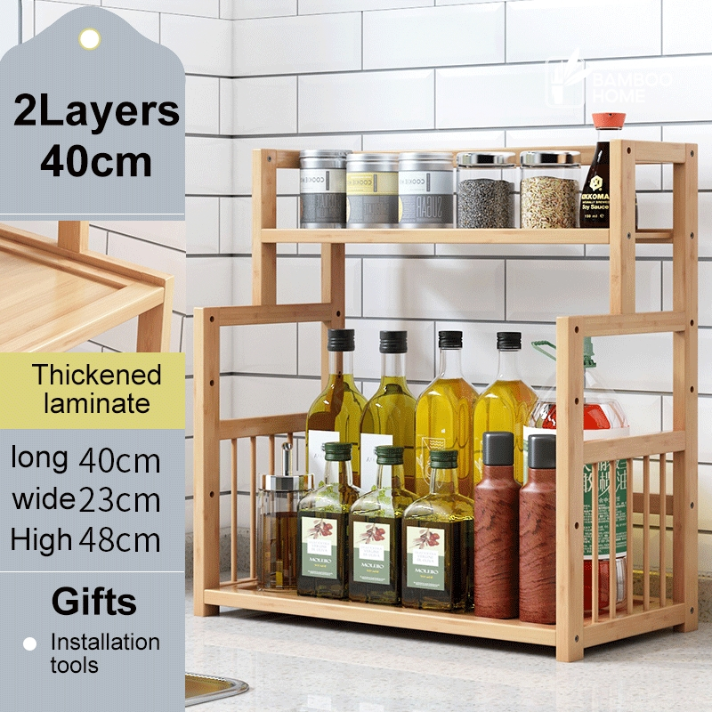 Wooden Kitchen Organizer Rack Kitchen Spice Rack Rak Kitchen Shelf Rak ...