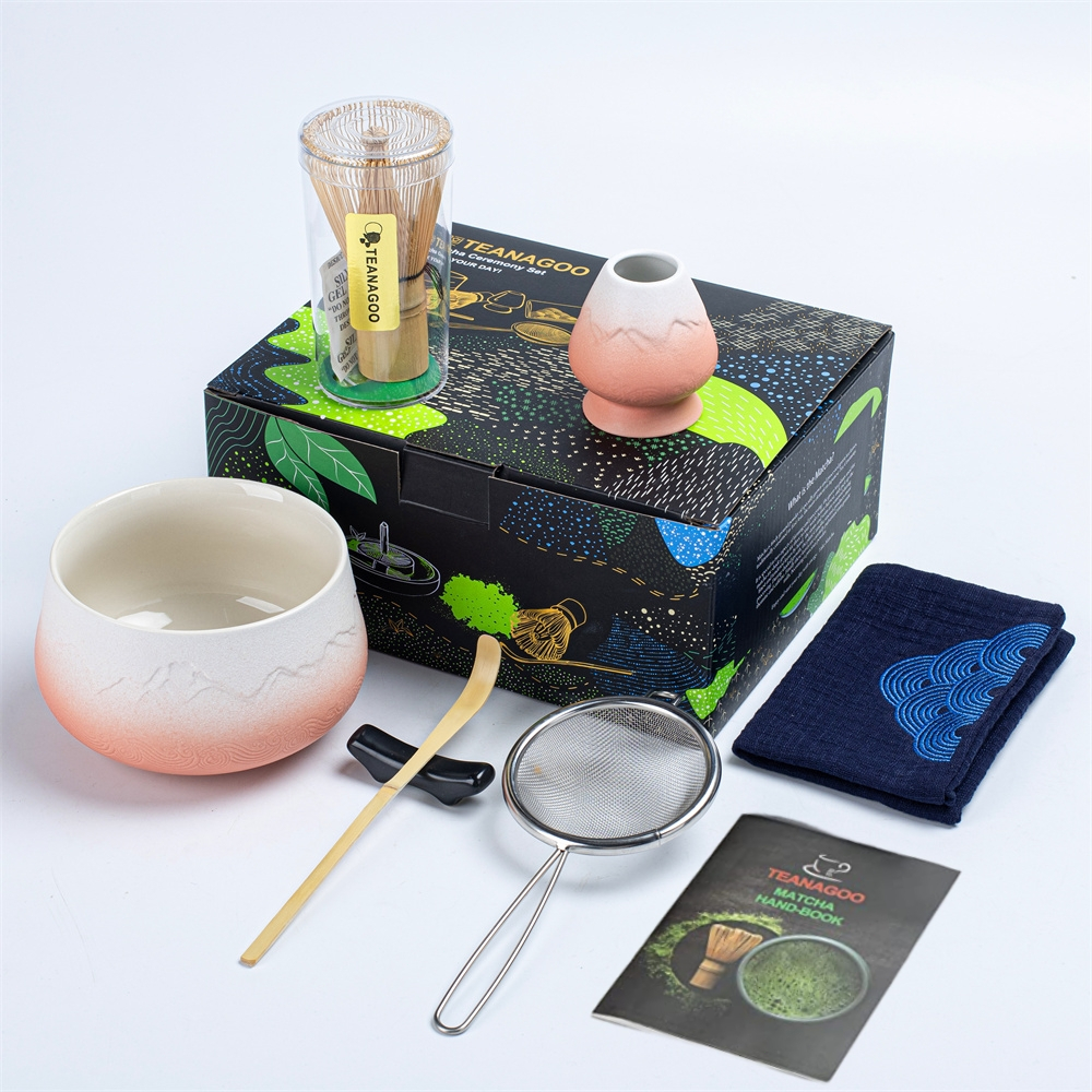 TEANAGOO Japanese Matcha Set (7pcs) Matcha Whisk Mtacha Kit Matcha Bowl ...