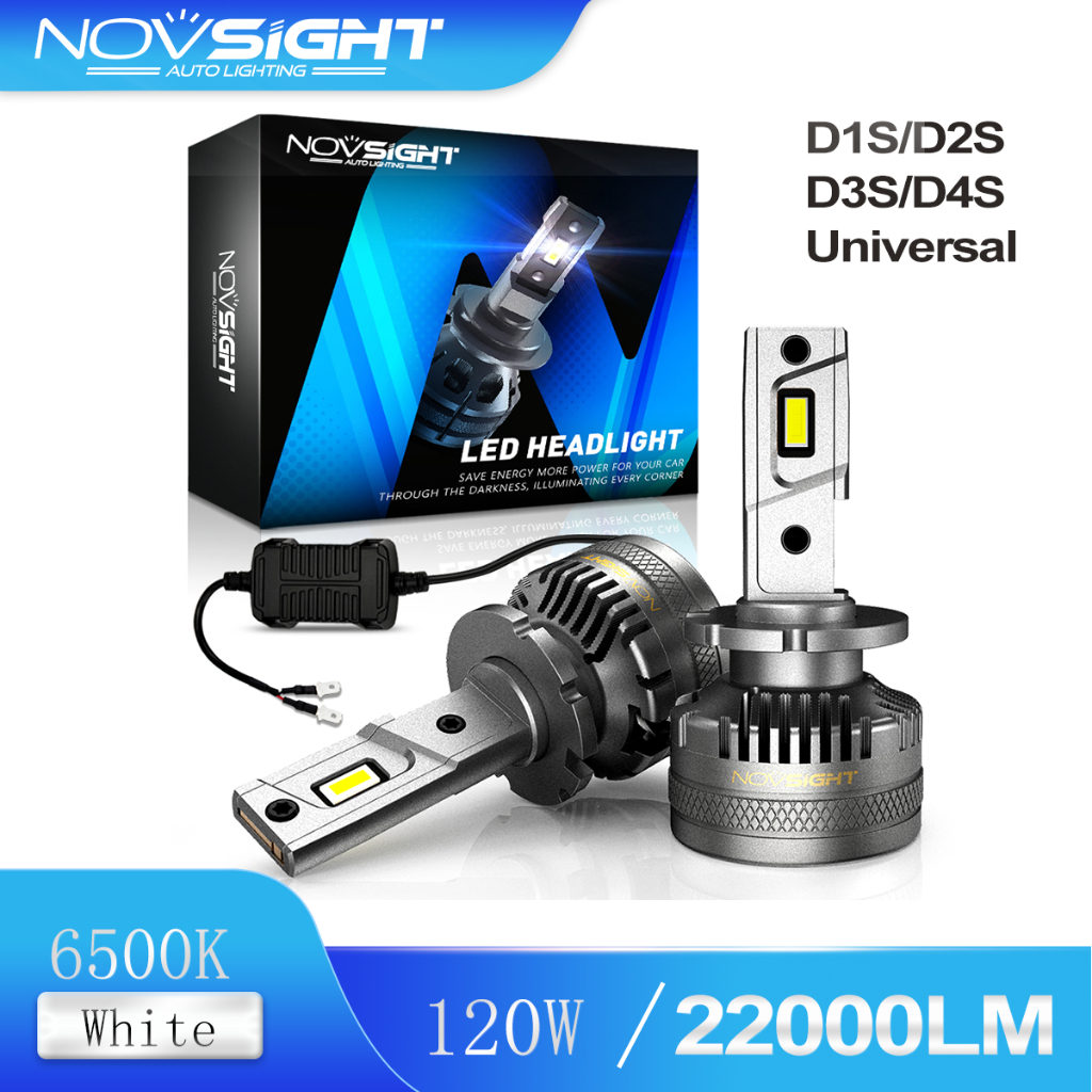 Novsight N37 D1S D2S D3S D4S car LED Headlight 120W 22000LM A Pair 6500K Plug And Play Canbus ...
