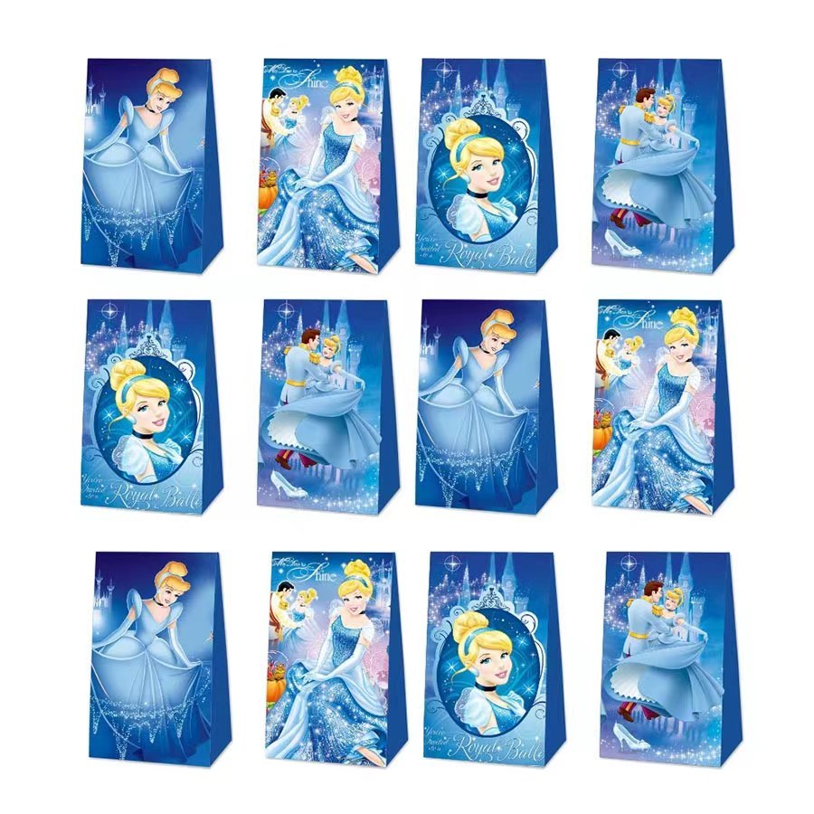 12Pcs Cinderella Princess Theme Candy Bag Cinderella Girls Birthday ...