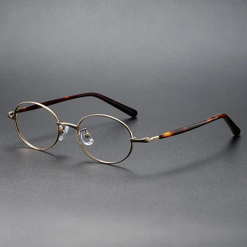 Retro Oval Frame Eyeglasses Men's and Women's Art Trend Elliptical ...