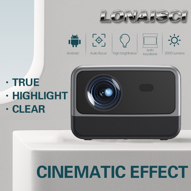Android Smart Projector For Phone HDMI 2+16G 1080P Auto Focus Projektor ...