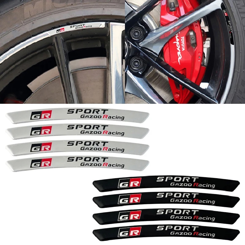 4Pcs Car Wheel Sticker Decal For Toyota GR Sport Gazoo Racing YARiS RZ ...