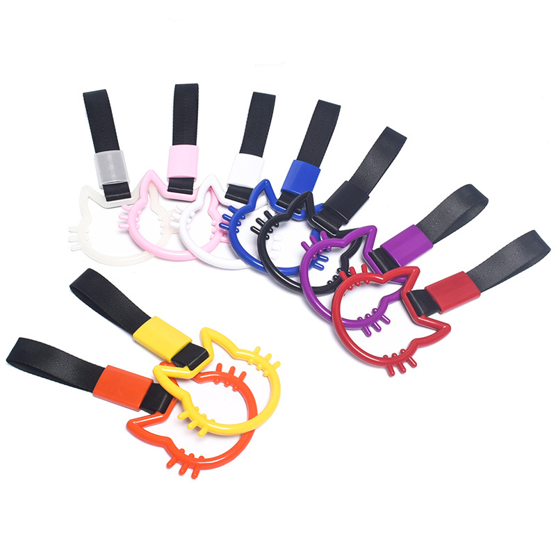 JDM Car Motorcycle Kitten Tow Strap Tsurikawa Cat Ring Rear Bumper ...