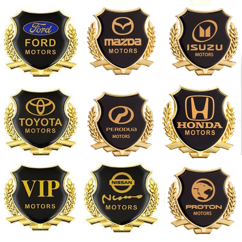 2 pieces Car decorations appearance VIP metal car stickers three ...