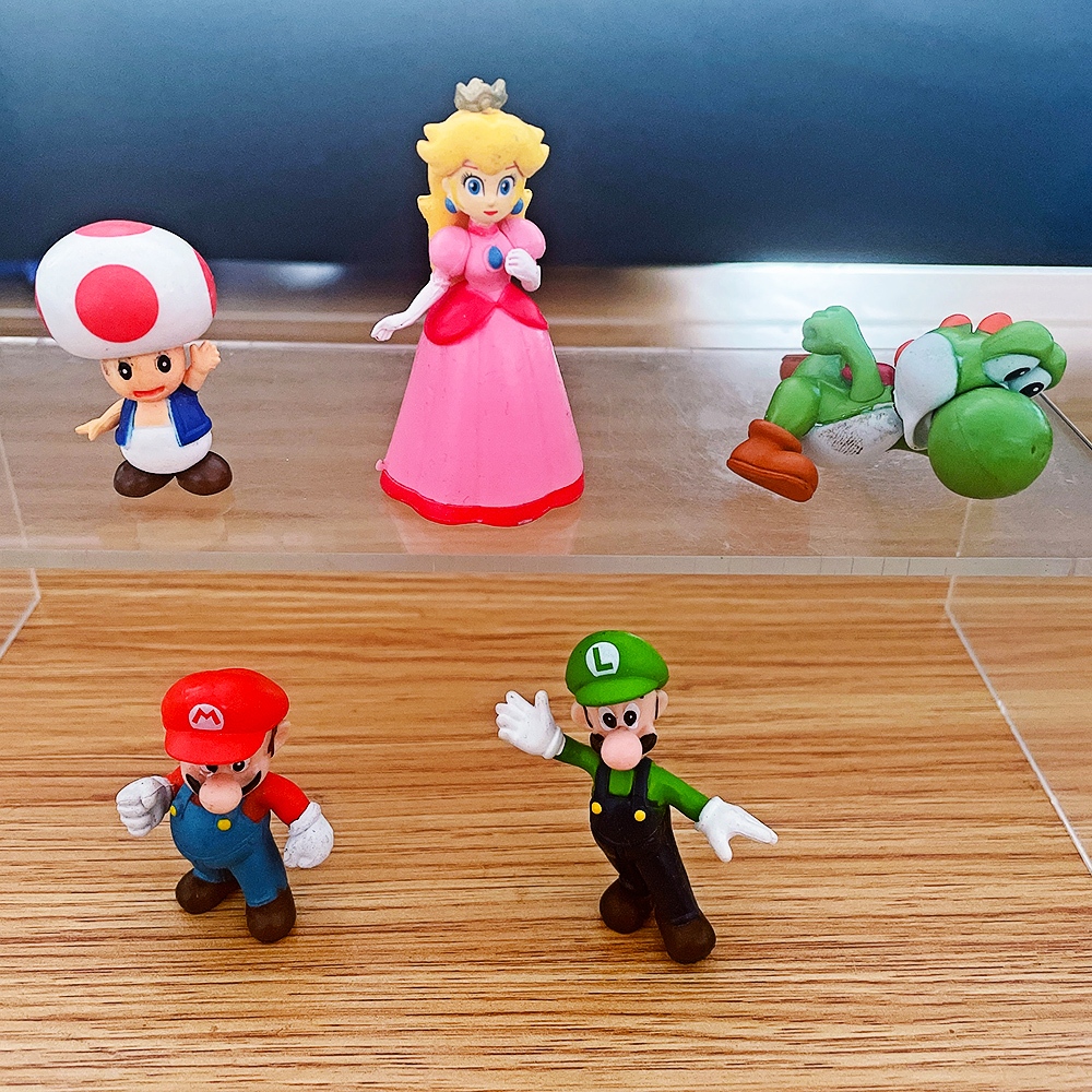 5Pcs/Set 4cm-6cm Super Mario Bros Pvc Model Action Figure Toys Dolls ...