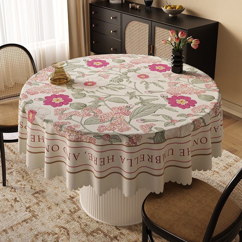 American Large Round Tablecloth PVC Waterproof Round Tablecloth Light ...