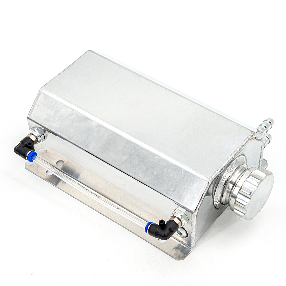 Universal 2L Alloy Aluminum Engine Oil Fuel Gas Catch Can Breather Tank ...
