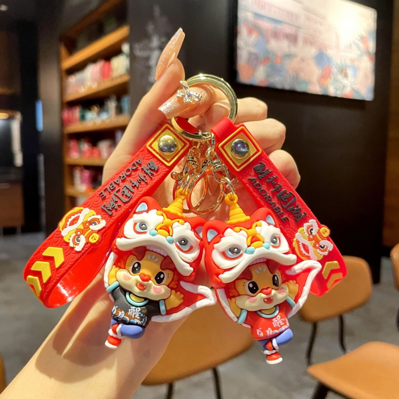2024 Cny Dragon Keychain New Lion Dragon Doll Schoolbag Key Chain Small ...