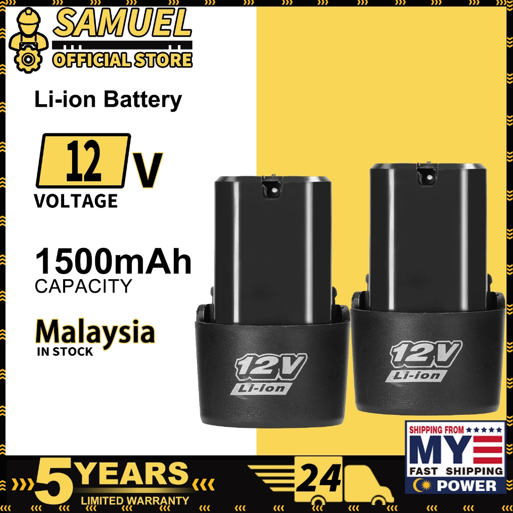 SAMUEL 12V 1500mAh Rechargeable Lithium Battery for Angle Grinder ...