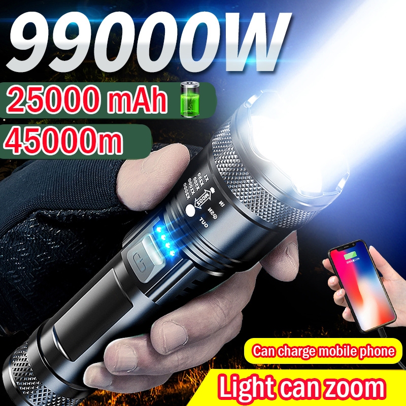 Lampu Suluh LED Flashlight Zoomable USB Rechargeable torch light super ...