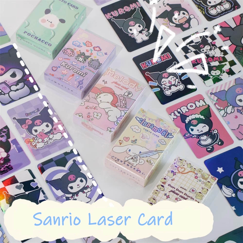 50pcs/Box Sanrio Kuromi Hello Kitty Cinnamoroll Melody Flash Laser ...