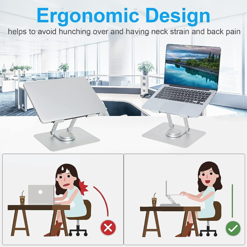 INOVAGEN Alloy 360° Rotation Laptop Stand Tablet Holder,Adjustable ...