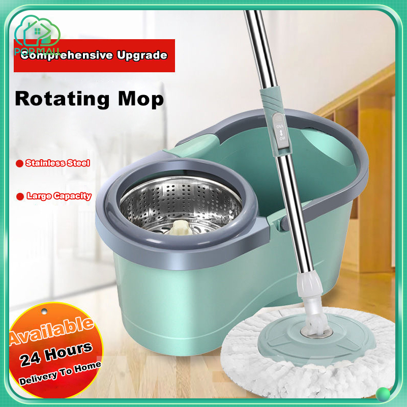 POP Tornado Mop 360 Spin Mop With Spinner And Stainless Steel Bucket ...