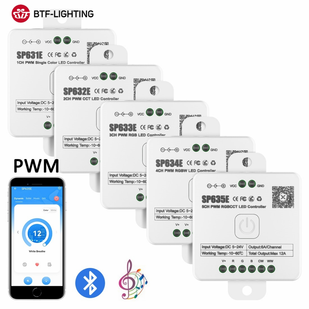 BTF-LIGHTING music Bluetooth LED controller SP631E-SP635E PWM ...