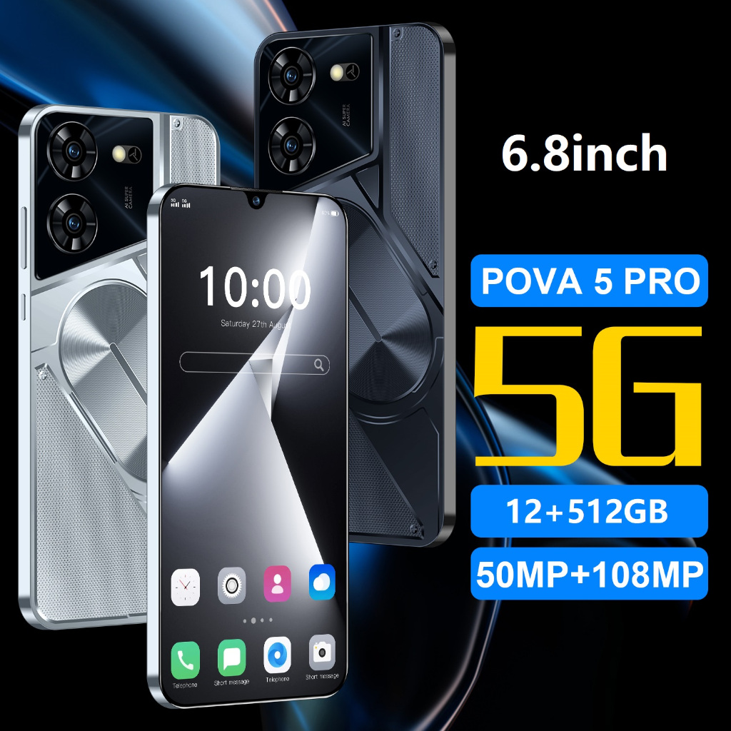Pova 5 Pro New 4G/5G Smartphone 6.8 Ultra Clear Screen Memory 12GB RAM+ ...