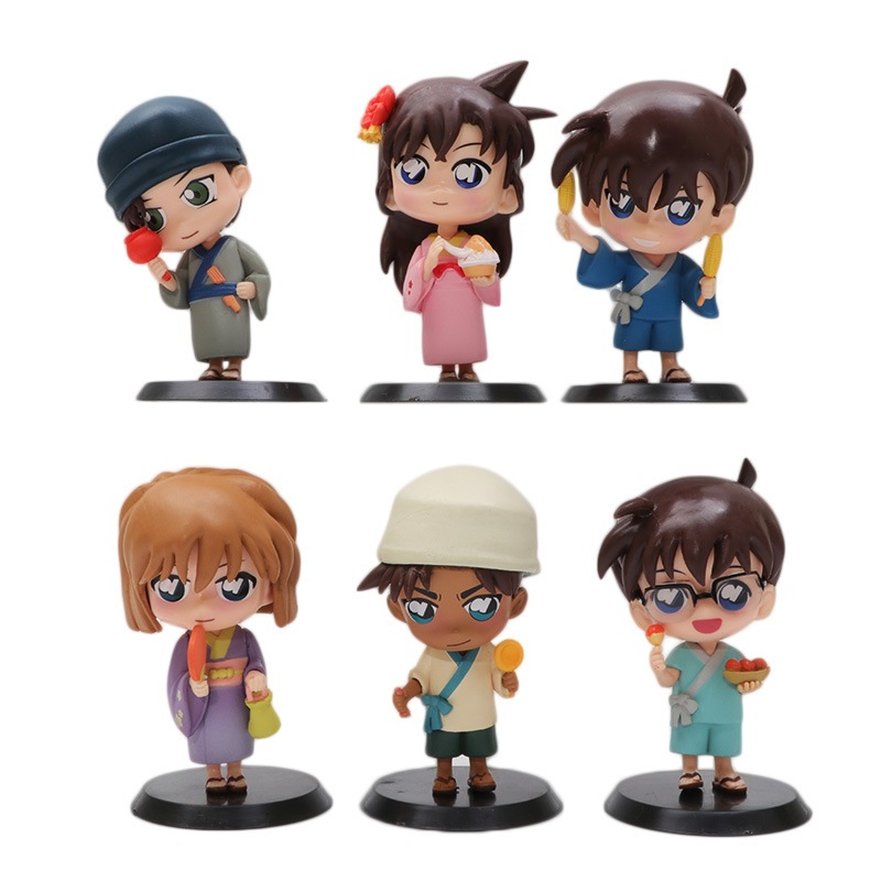 6Pcs/Set 8.5cm Anime Detective Conan Figure Edogawa Konan Kudou ...