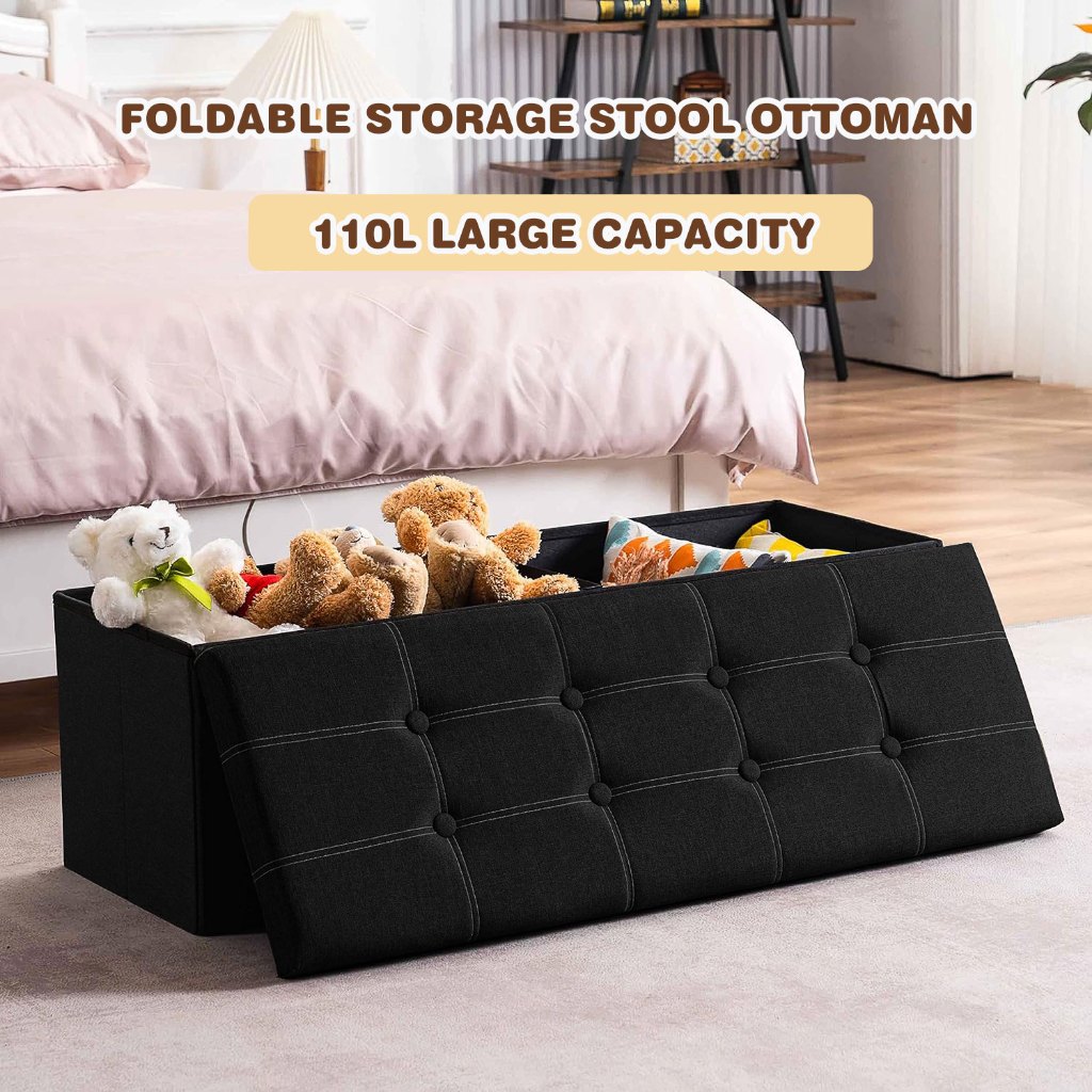 DR.STORAGE Large Capacity Storage Bench Stool Storage Box Chair Storage ...
