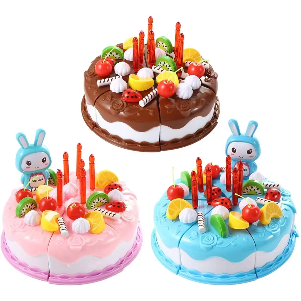 DIY Birthday Cake Toy Birthday Gifts Toy Cake Baby Pretend Play Food ...