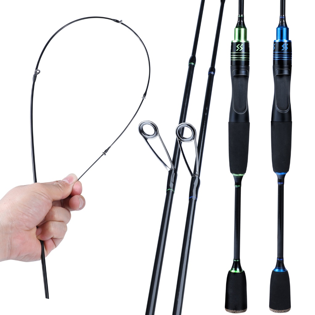 Sougayilang UL Spinning Fishing Rod 2 Sections Solid Tip Micro-Jigging ...