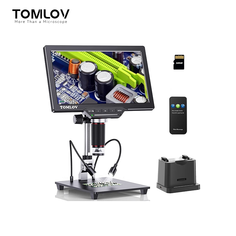 TOMLOV DM202 Max Digital Microscope 1500x, Coin Microscope with Lights ...