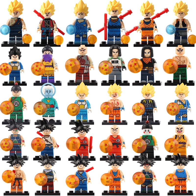 Minifigures Cartoon Anime Dragon DBZ Block Figure Chichi Chiaotzu Broli ...