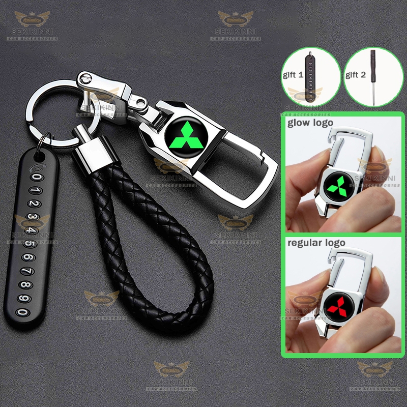 Luminous Car keychain Mitsubishi Special keychain Male Car Key Holder ...